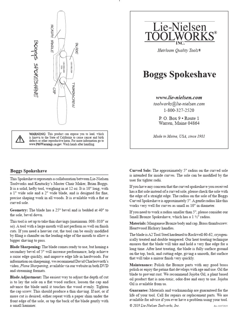 Spokeshave Boggs 011519 1 | PDF | Blade | Industrial Processes