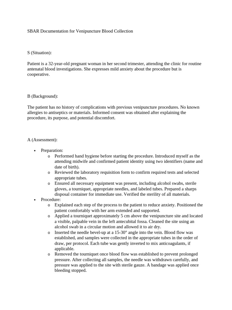 Venipuncture Blood Collection | PDF
