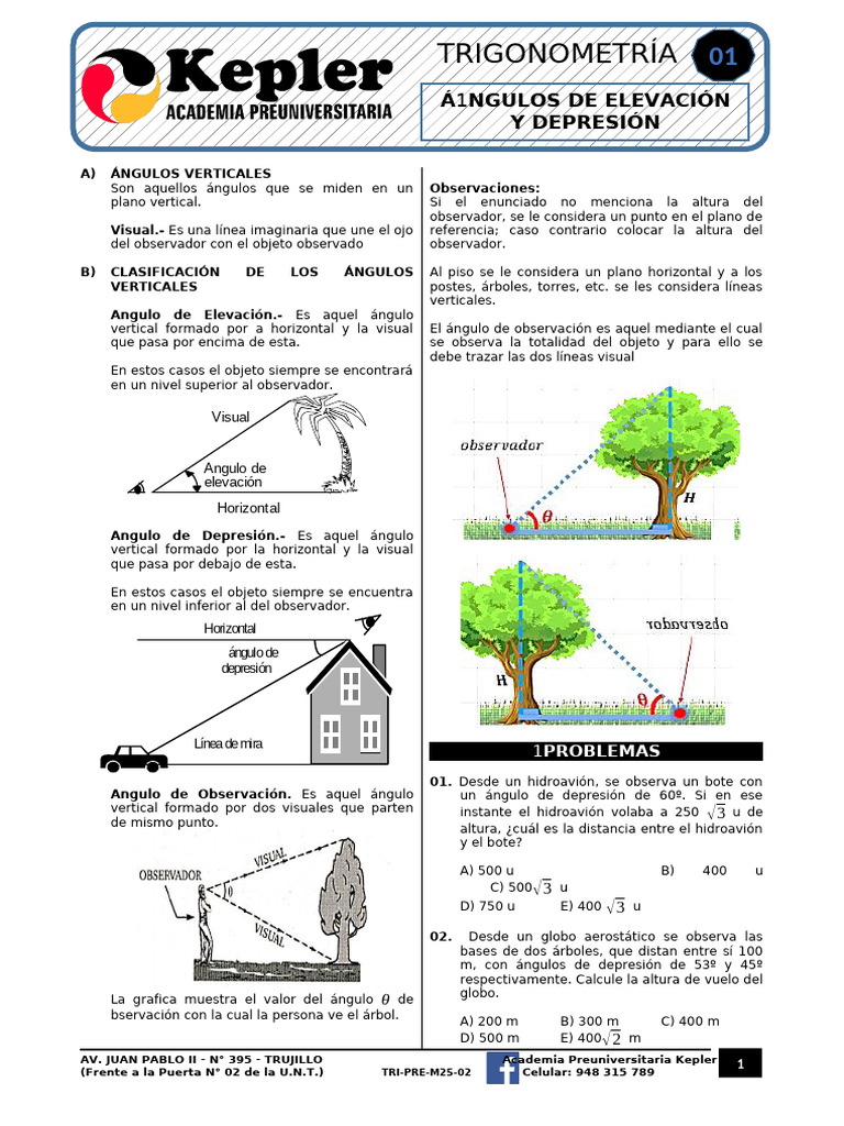 Tri-Pre-M25-02 (TP - 1er Compendio) PT - Ic | PDF | Ángulo | Trigonometría