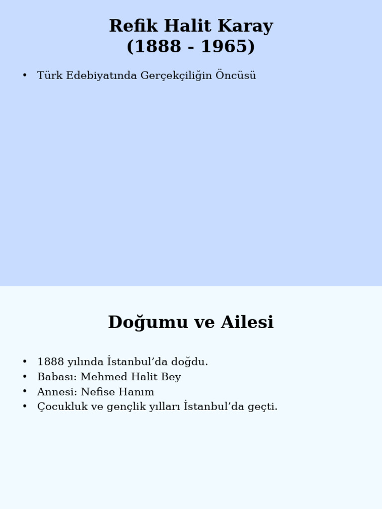 Refik Halit Karay Final Sunum | PDF
