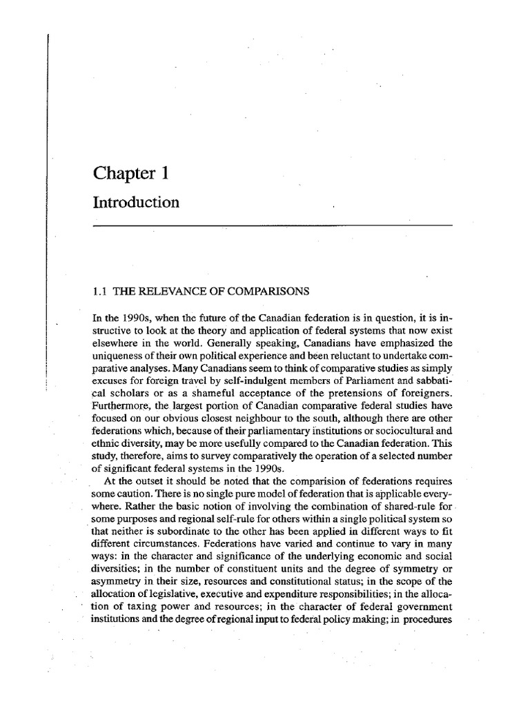 Unit 4 Ronald L. Watts - Comparing Federal Systems in The 1990s ...