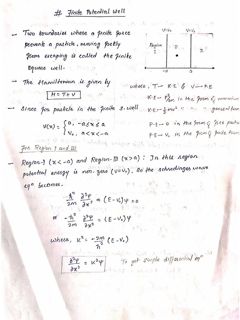 finite potential well | PDF
