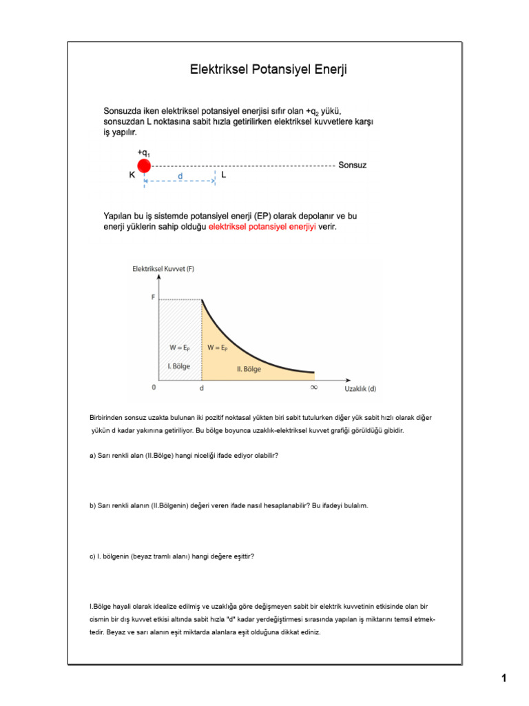 11Mf - Elektromanyetizma2 (Elektriksel Potansiyel Enerji Ve Potansiyel) | PDF