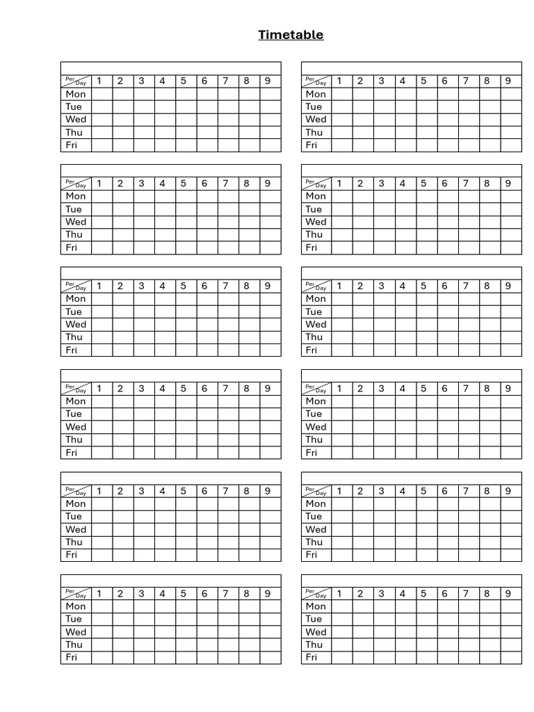 Timetable With 12 | PDF