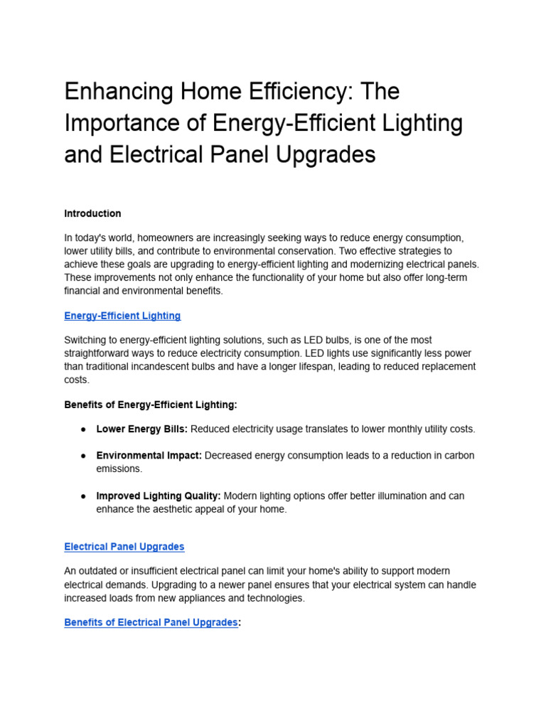 Enhancing Home Efficiency - The Importance of Energy-Efficient Lighting ...