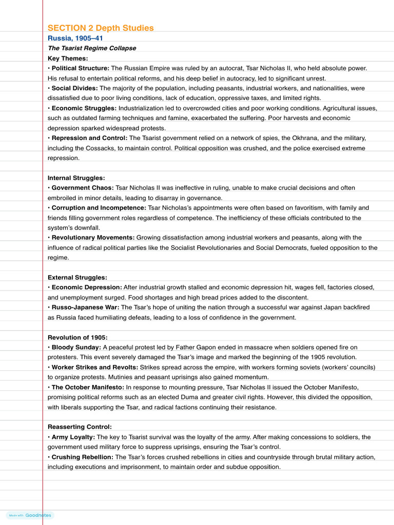 Depth Studies Russia, 1905-41 | PDF | Joseph Stalin | Leon Trotsky