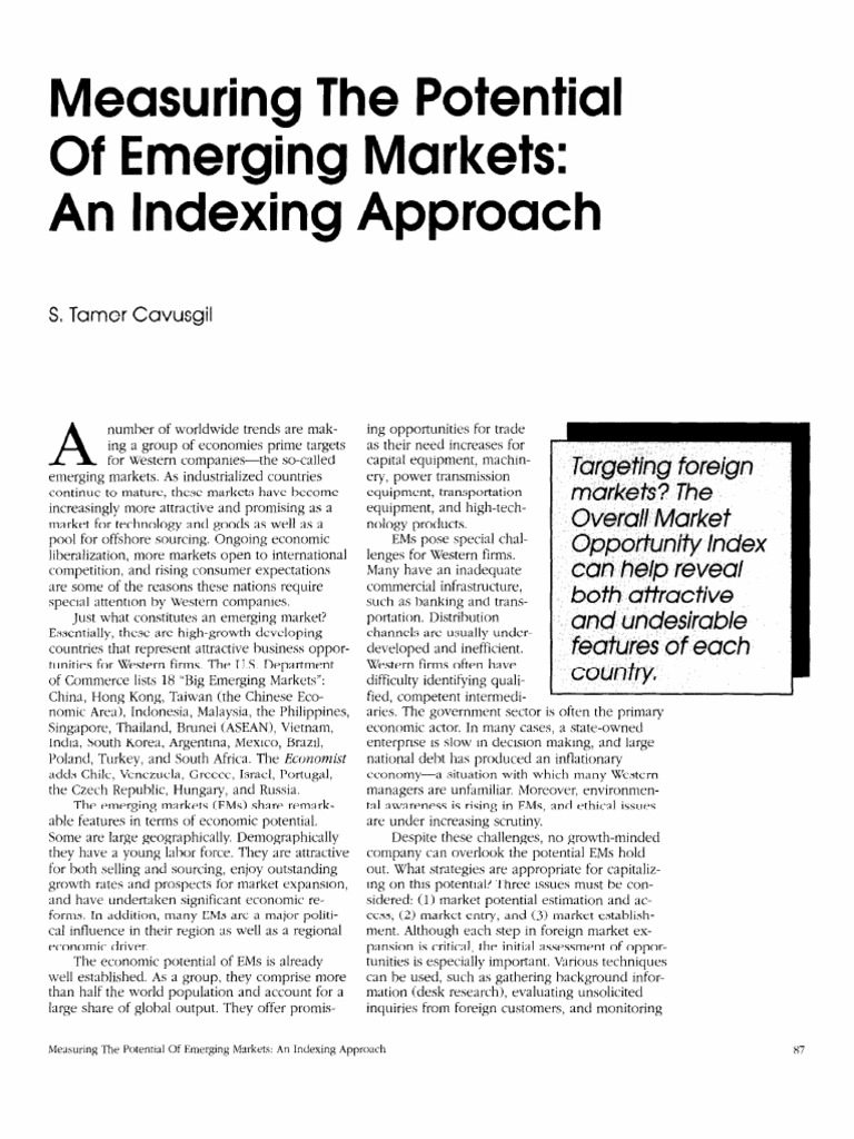 Indexing Emerging Market Potential | PDF | Economic Growth | Market ...