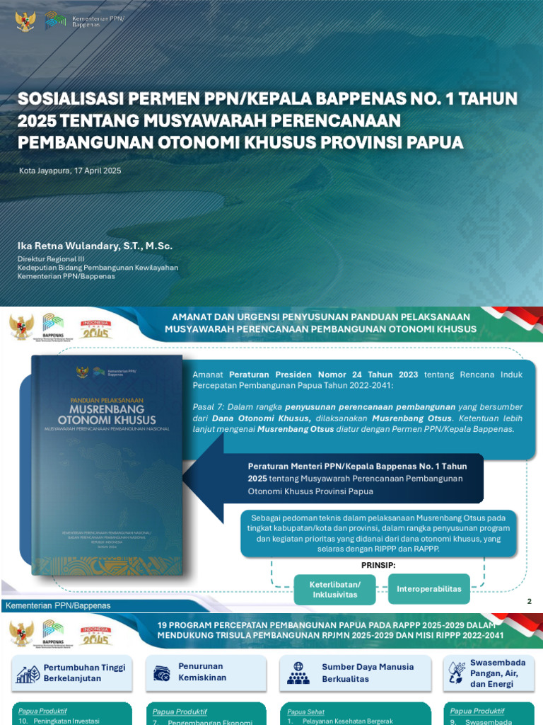 250416c Bahan Sosialisasi Permen PPN Nomor 1 Tahun 2025 Tentang ...