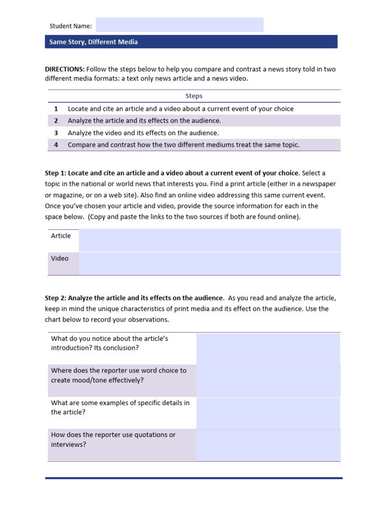 Compare News in Text and Video | PDF | Video | News
