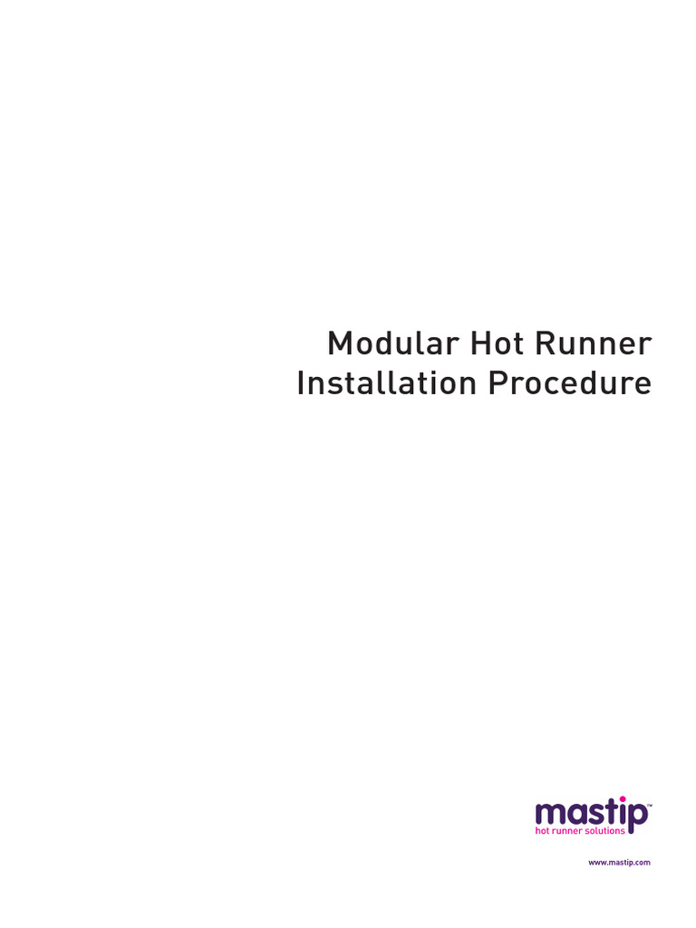 Modular Hot Runner Installation Procedure | PDF | Electrical Connector ...