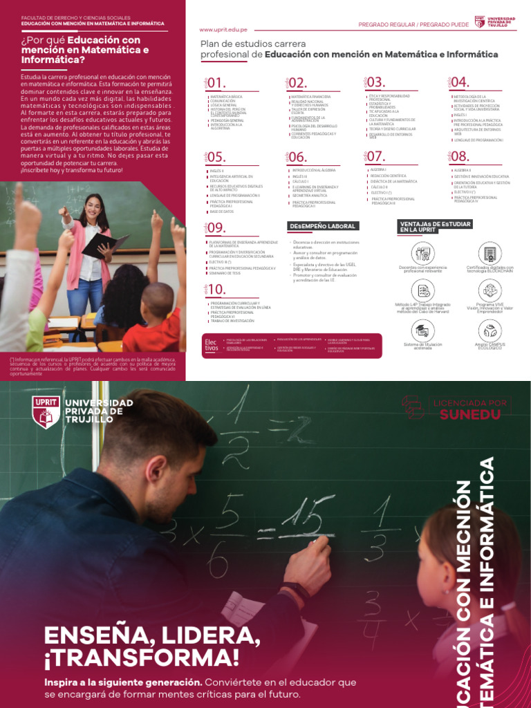 Brochure Educación Con Mención en Matemática e Informática | PDF ...