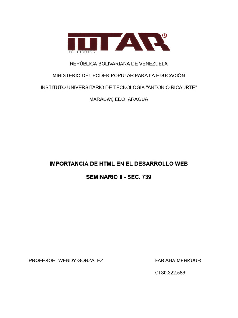 Importancia de HTML en Desarrollo Web | PDF | HTML | Red mundial