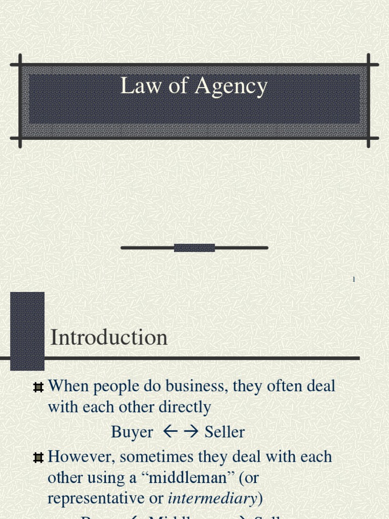 Agency | PDF | Law Of Agency | Civil Law (Legal System)