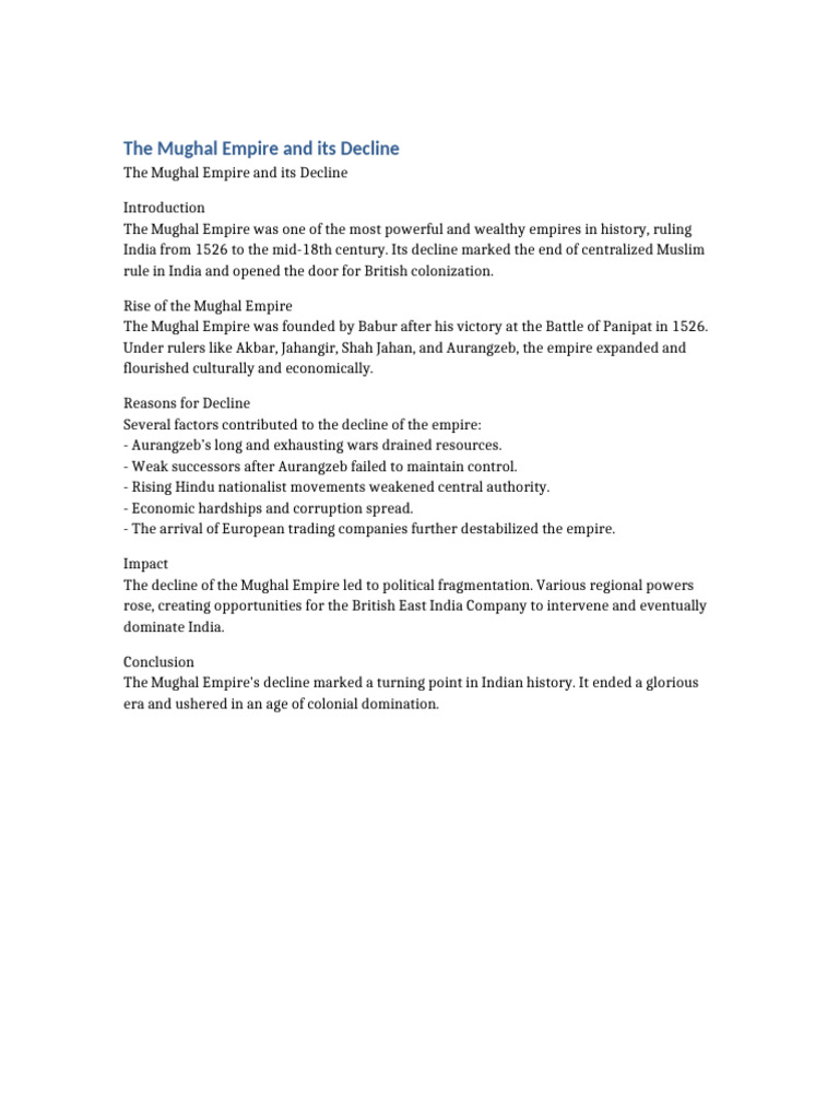 New_File_2_The_Mughal_Empire_and_its_Decline | PDF