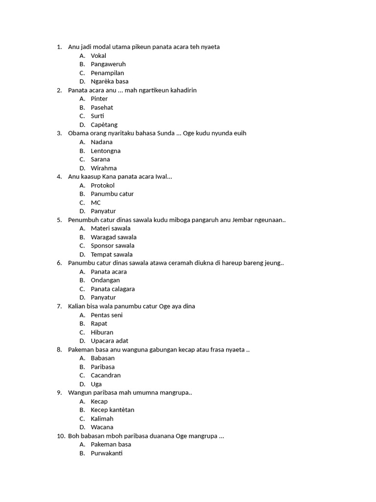 Soal Sunda 8 Smester 2 | PDF