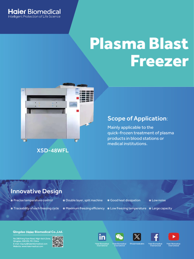 Plasma Blast Freezer Specifications | PDF | Refrigerator | Refrigeration