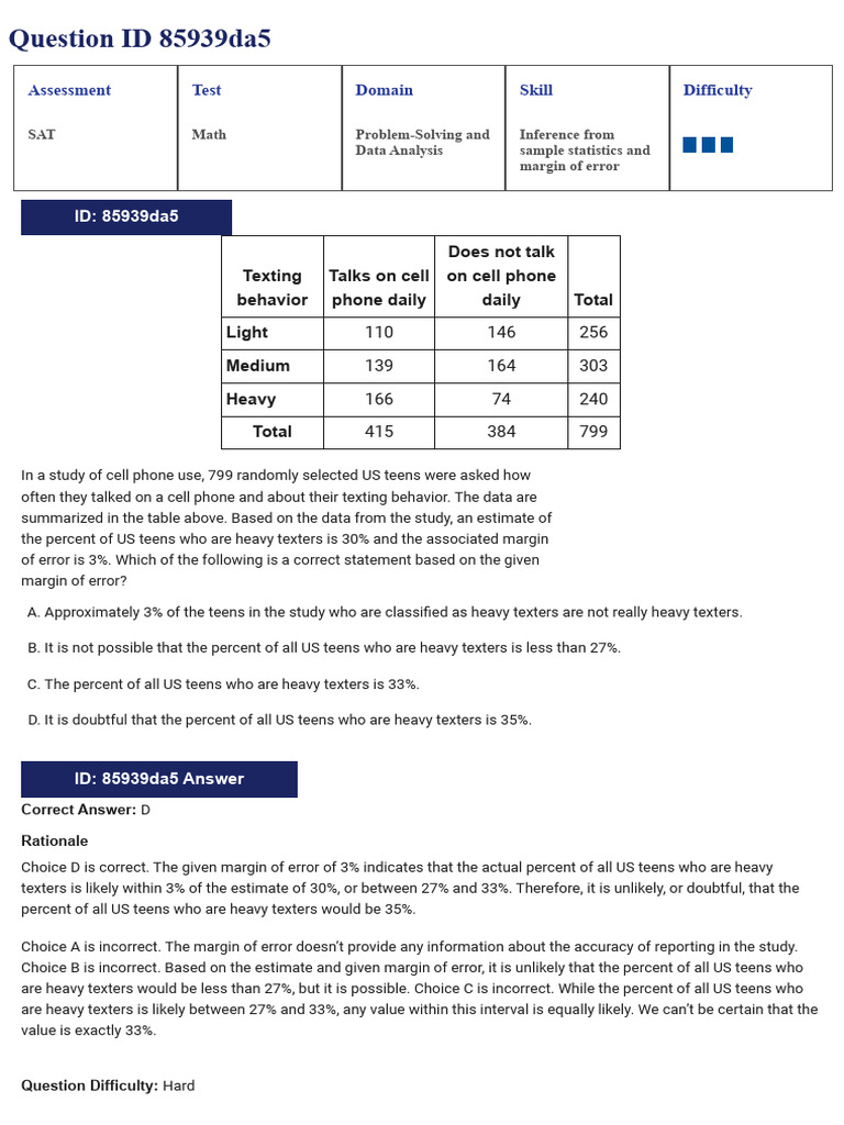 Questions and Answers | PDF | Median | Sat