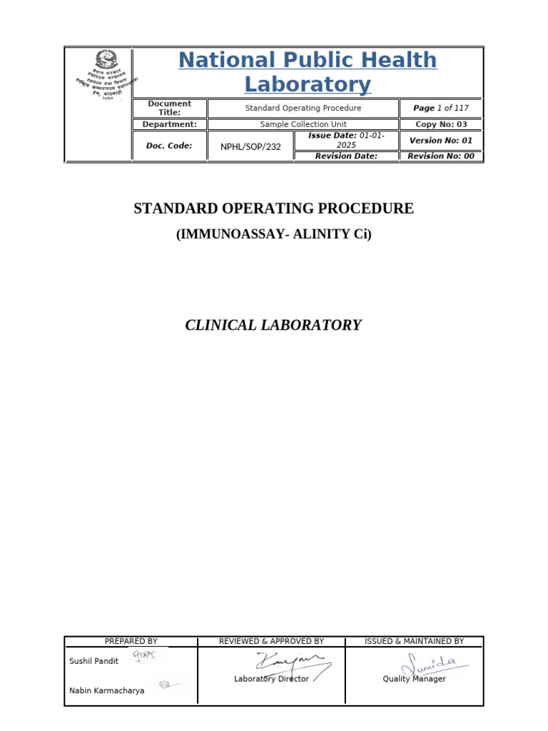 Abbott Architect Immunoassay Sops | PDF | Vitamin B12 | Assay