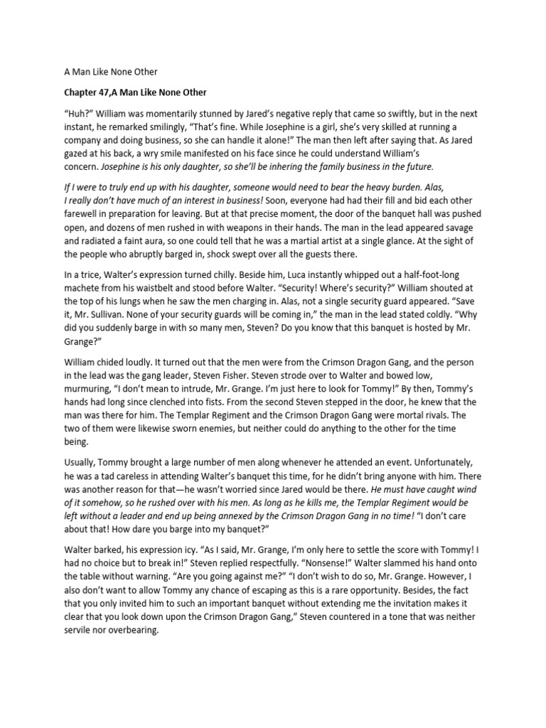 A Man Like None Other ch47 | PDF