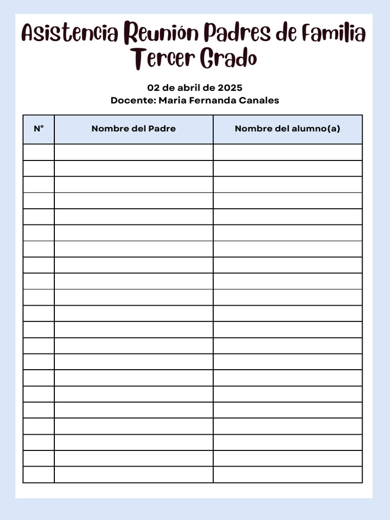 Asistencia A Reunion de Padres | PDF