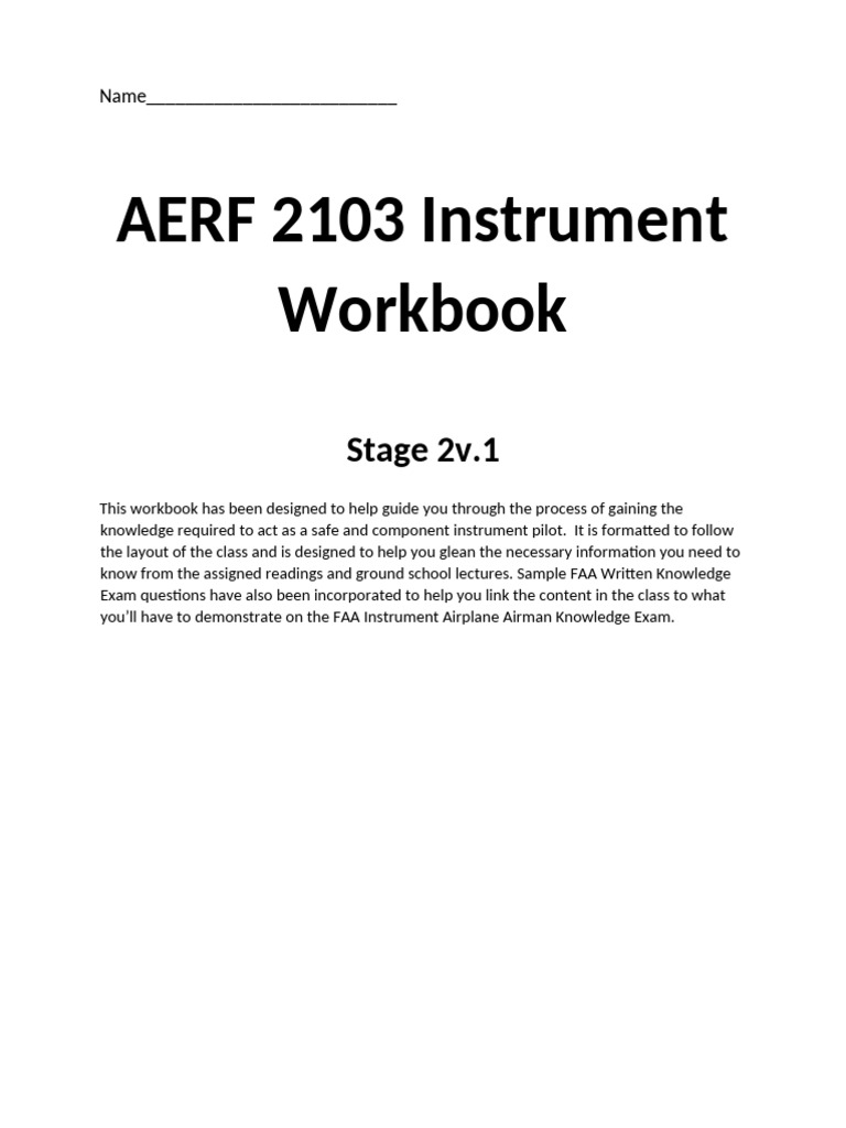 Instrument Workbook Stage 2 | PDF | Instrument Flight Rules ...