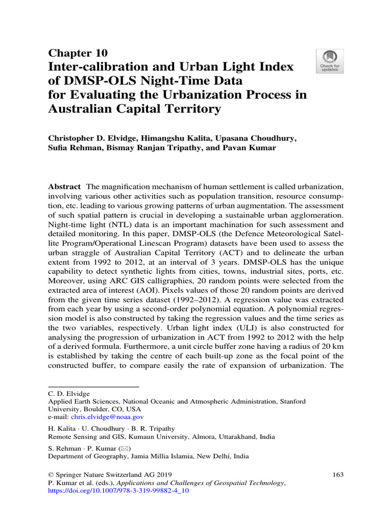 1 DMSP Springer Elvidge2018 | PDF | Time Series | Satellite Imagery