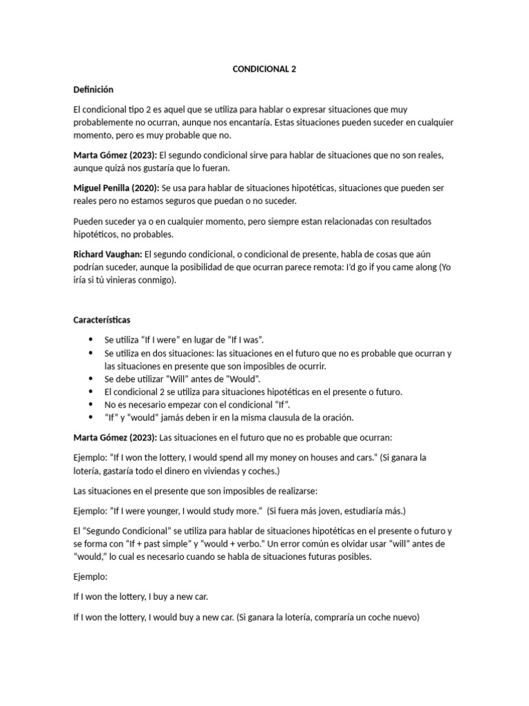 Condicional 2 | PDF | Asunto (gramática) | Verbo