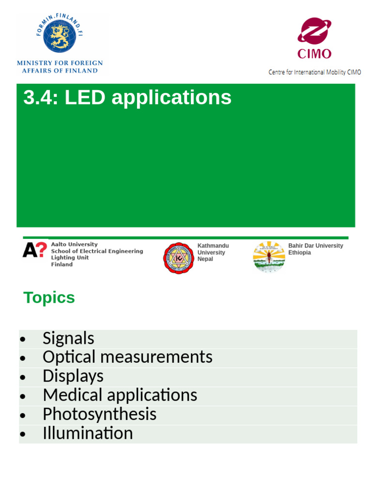 15 LED Applications | PDF | Oled | Light Emitting Diode