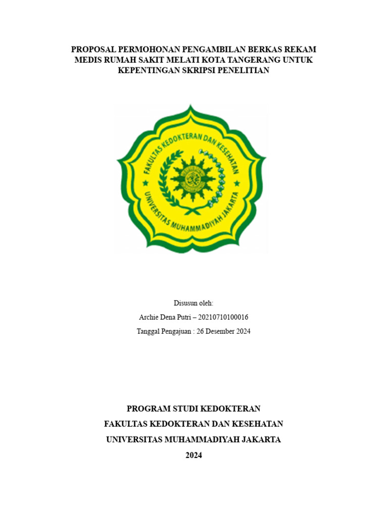 Proposal Permohonan Pengambilan Berkas Rekam Medis | PDF