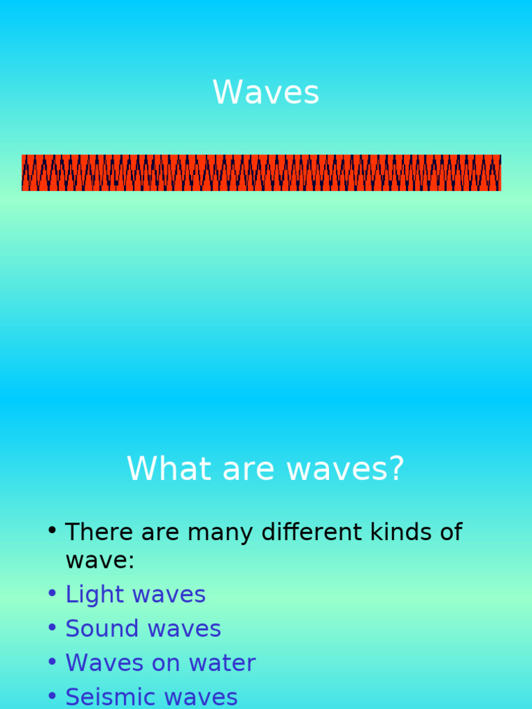 Waves - Pptscience Dept | PDF | Waves | Sound