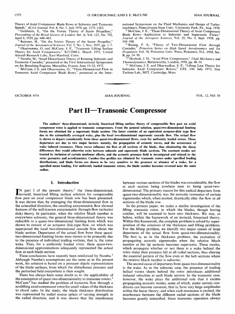 Part II-Transonic Compressor | PDF | Aerodynamics | Lift (Force)