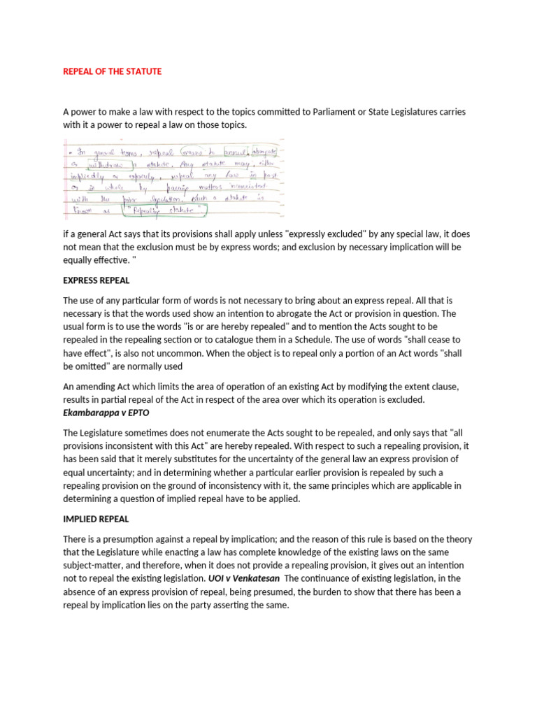 Revival of Repealed Statutes | PDF | Repeal | Public Law