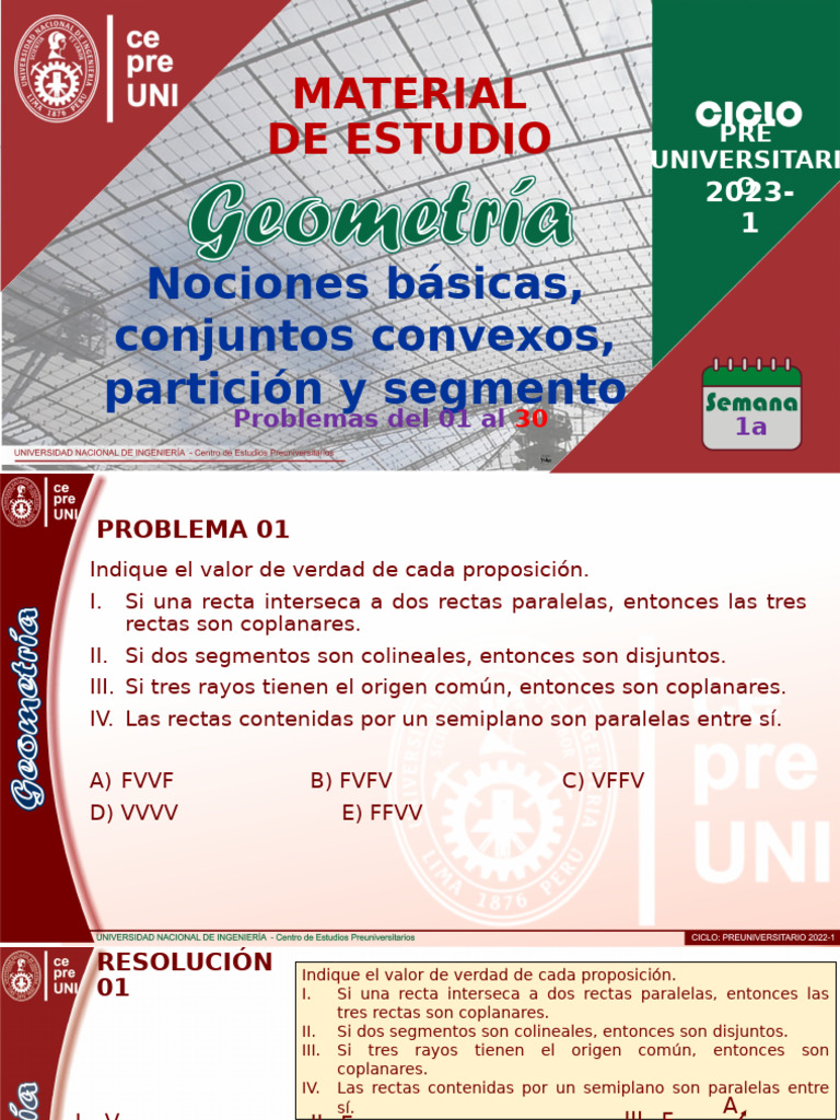 Geometría - Segmentos (CEPREUNI) | PDF | Triángulo | Conjunto convexo