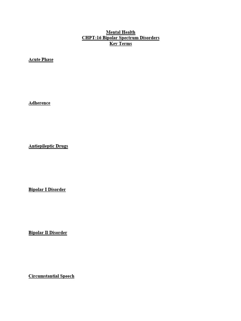 Mental Health CHPT-16 Key Terms | PDF