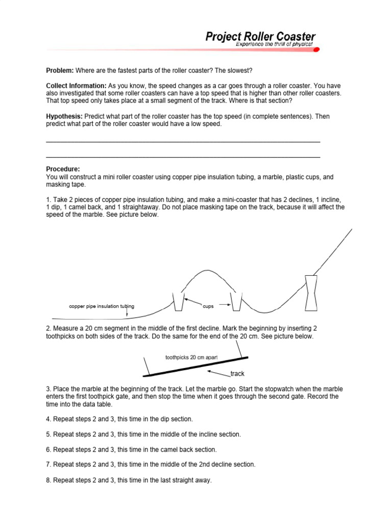 Roller Coaster Speed Analysis Project | PDF