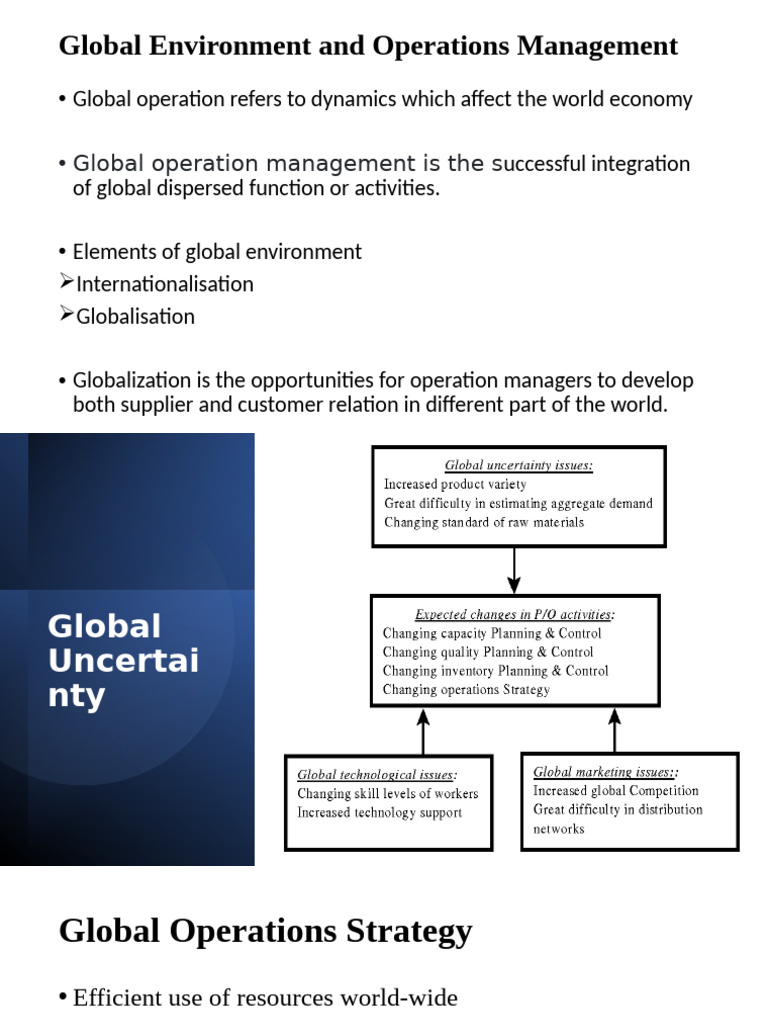 Global Environment and Operations Management | PDF | Market (Economics ...