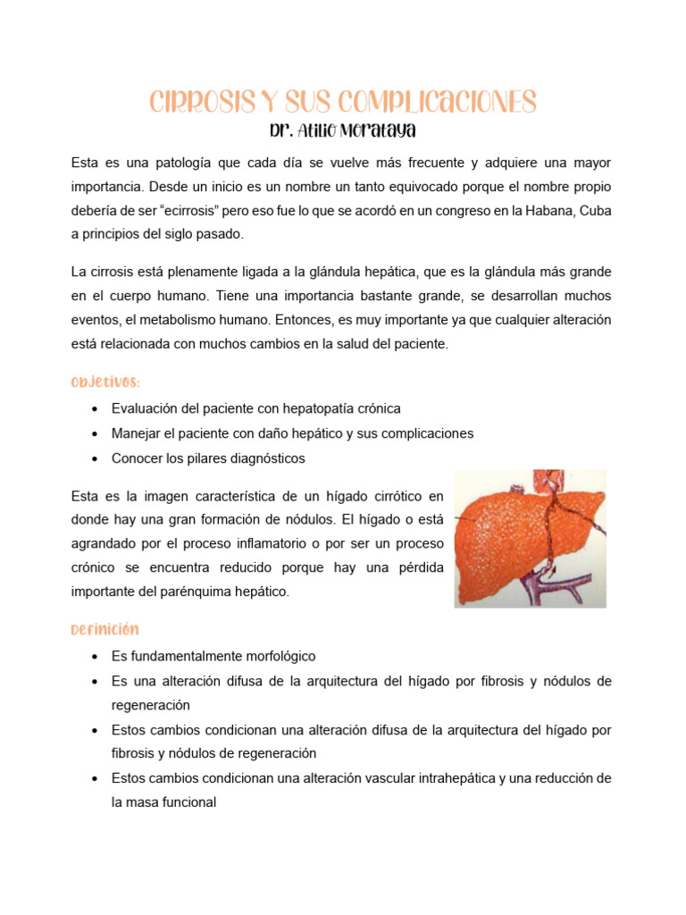 Cirrosis y Sus Complicaciones | PDF | Cirrosis | Hepatitis