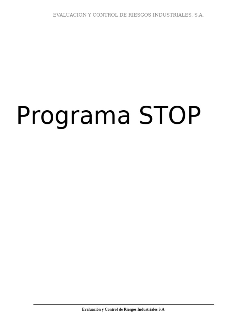 Programa STOP: 5 Pasos de Seguridad | PDF | Valores