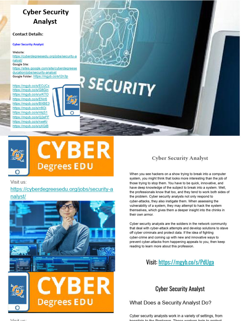 Presentation Cyber Security Analyst | PDF | Security | Computer Security