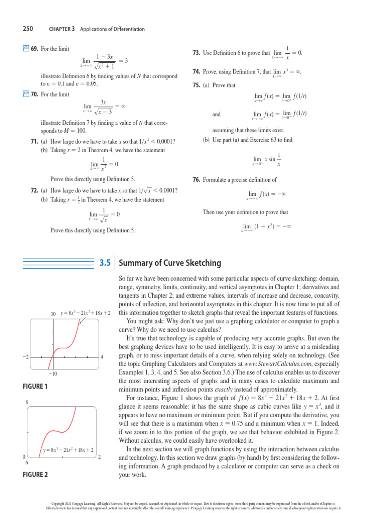 Week 8.2E Curve Sketching Textbook | PDF | Asymptote | Function ...