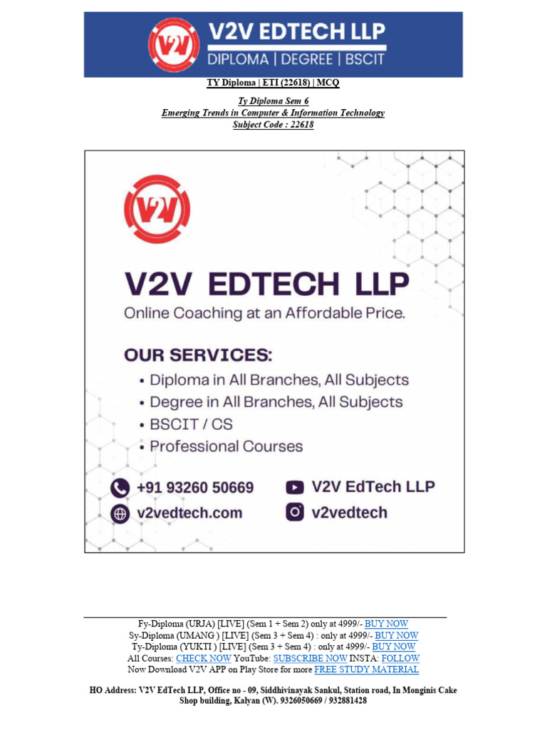 ETI MCQ-2 | PDF | Computer Network | Internet Of Things