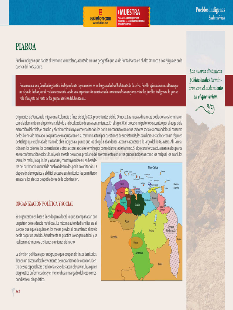 Cultura y organización del pueblo piaroa | PDF