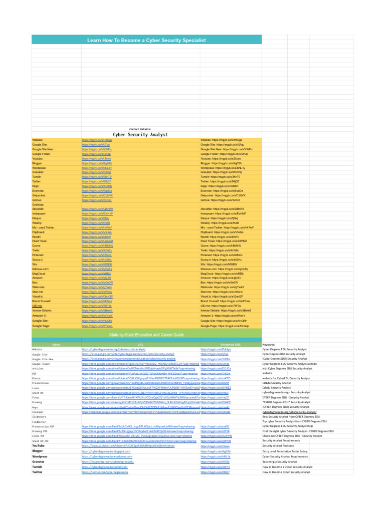 Link Sheet Cyber Security Analyst | PDF | Computer Security | Security