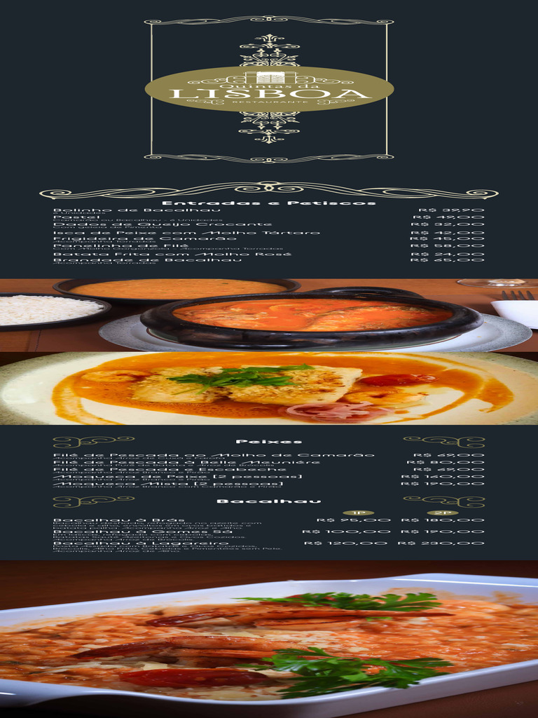 Menu Quintas Da Lisboa B | PDF | Fruto do mar | Culinária