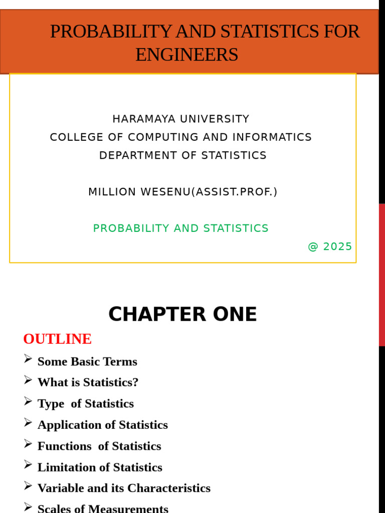 Probability and Statistics For Engineers | PDF | Statistics | Mean