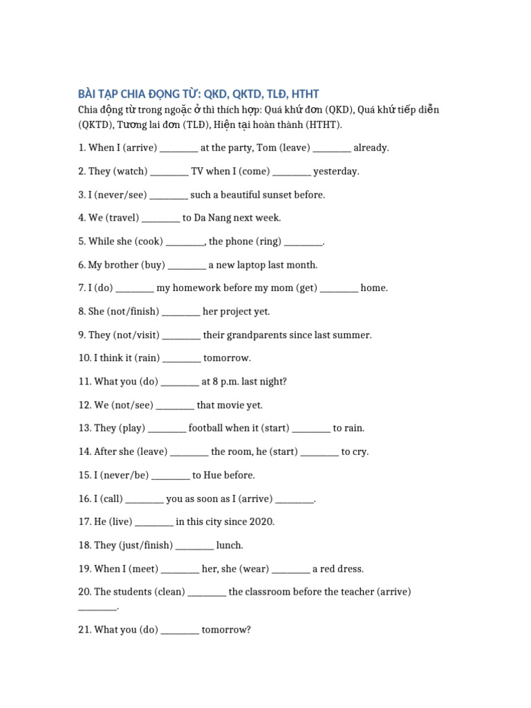 Bai Tap Chia Dong Tu QKD QKTD TLD HTHT | PDF