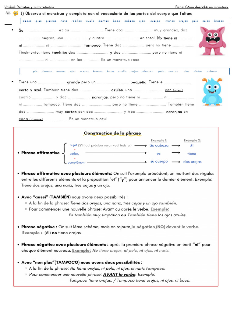 Cómo describir un monstruo: guía práctica | PDF | Extremidades ...