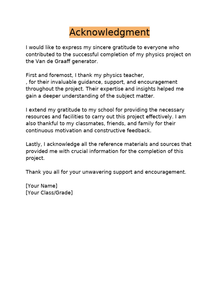 Acknowledgment | PDF