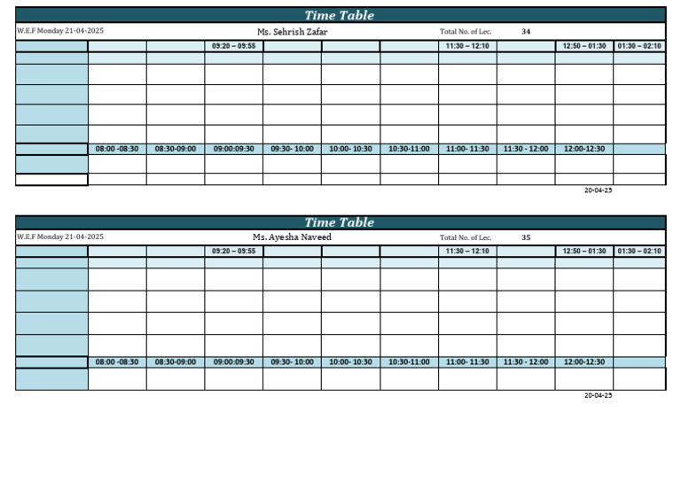 How To Make A Time Table | PDF