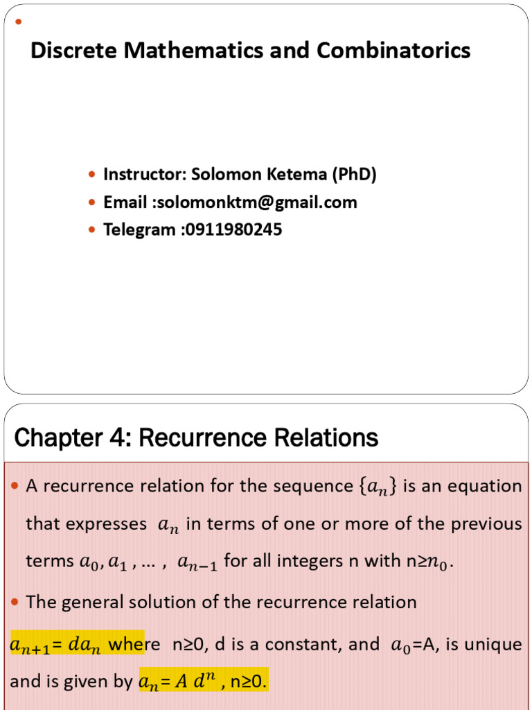 Discrete Mathematics and Combinatorics | PDF | Recurrence Relation | Number Theory